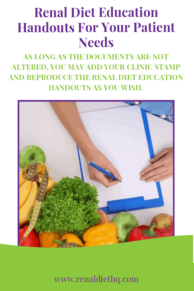 Renal Diet Education Handout - Renal Diet HQ